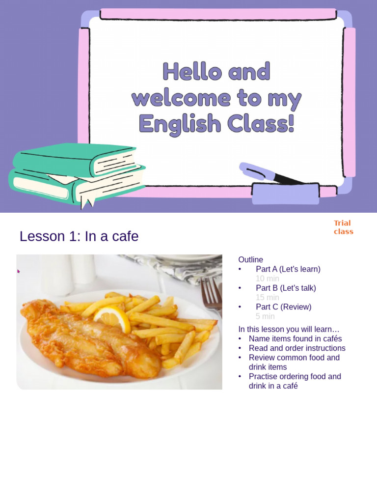 Café Vocabulary and Ordering Practice | PDF | Coffeehouse | Cuisine