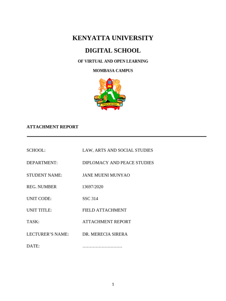 Nixon Murithi (Attachment Report) | PDF | Signals Intelligence | Intelligence Analysis