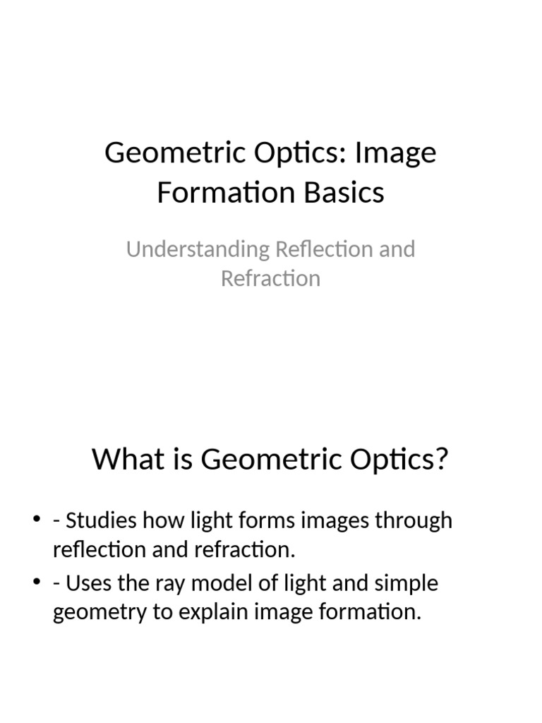 Geometric Optics: Reflection & Refraction | PDF
