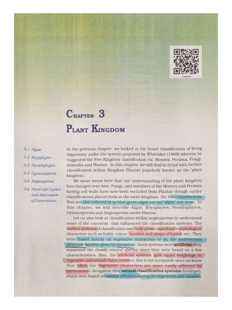 PYQ Marked NCERT - Plant Kingdom | PDF