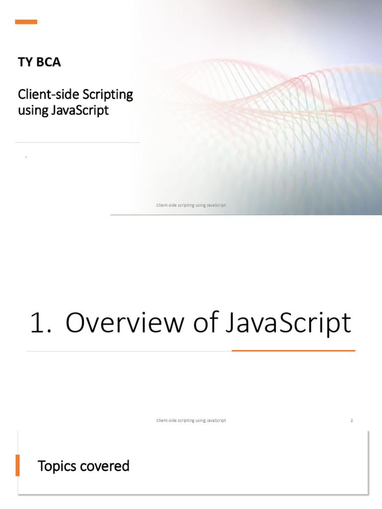Chapter 1 Overview of Javascript 2 | PDF | Java Script | World Wide Web