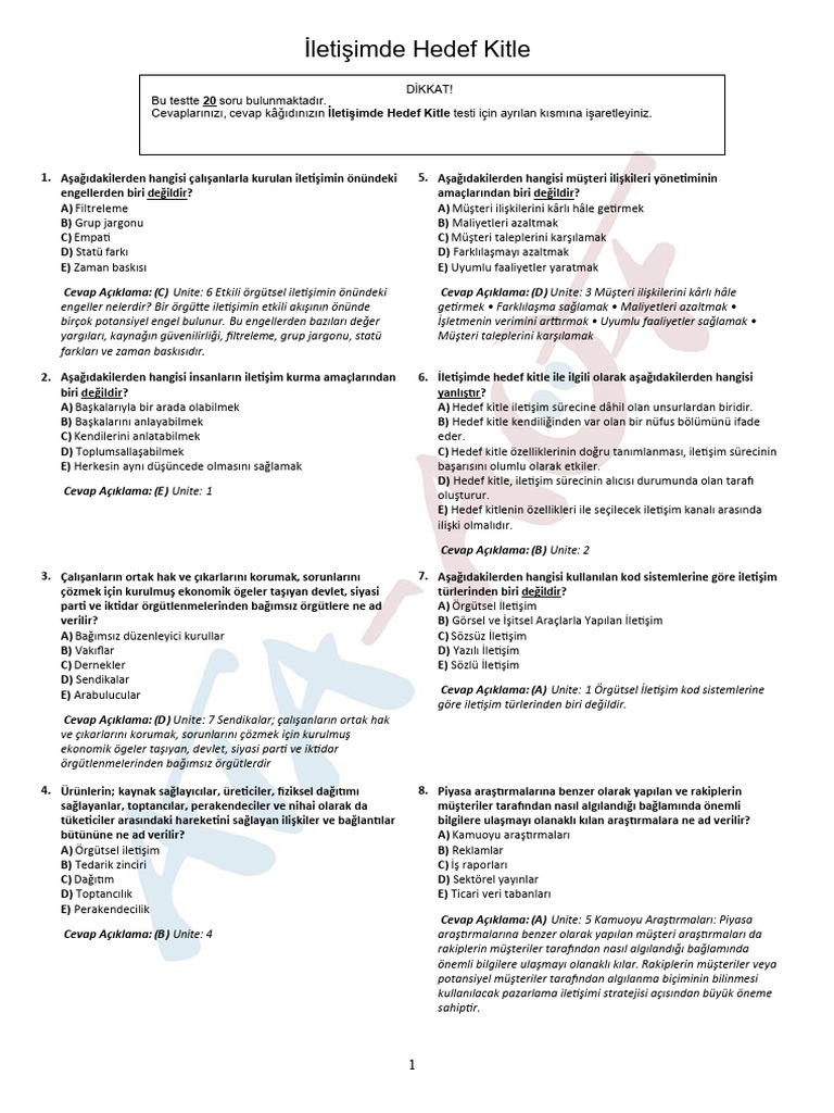İletişimde Hedef Kitle | PDF