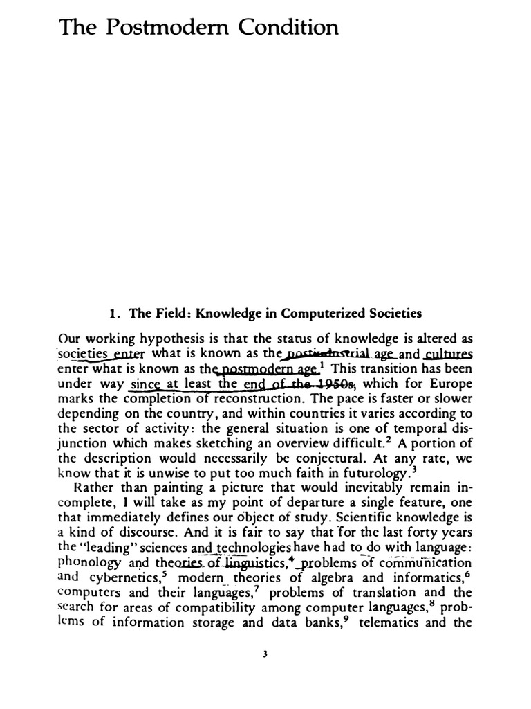 3.the Postmodern Condition | PDF