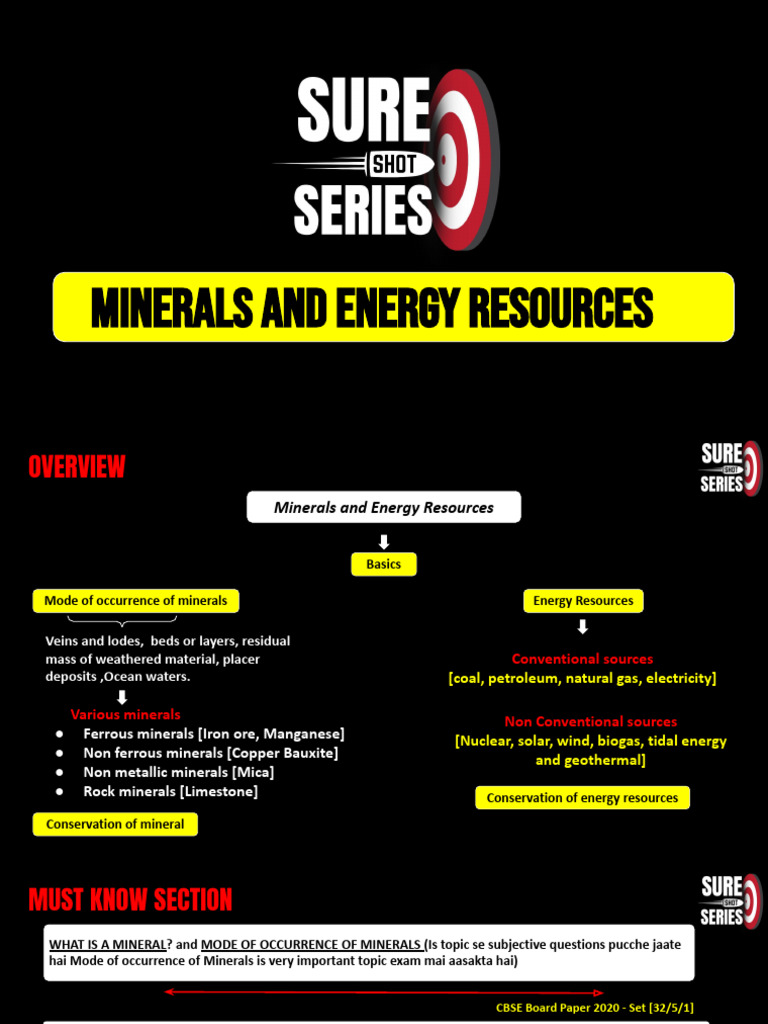 Minerals and Energy Resources Overview | PDF | Rock (Geology) | Minerals