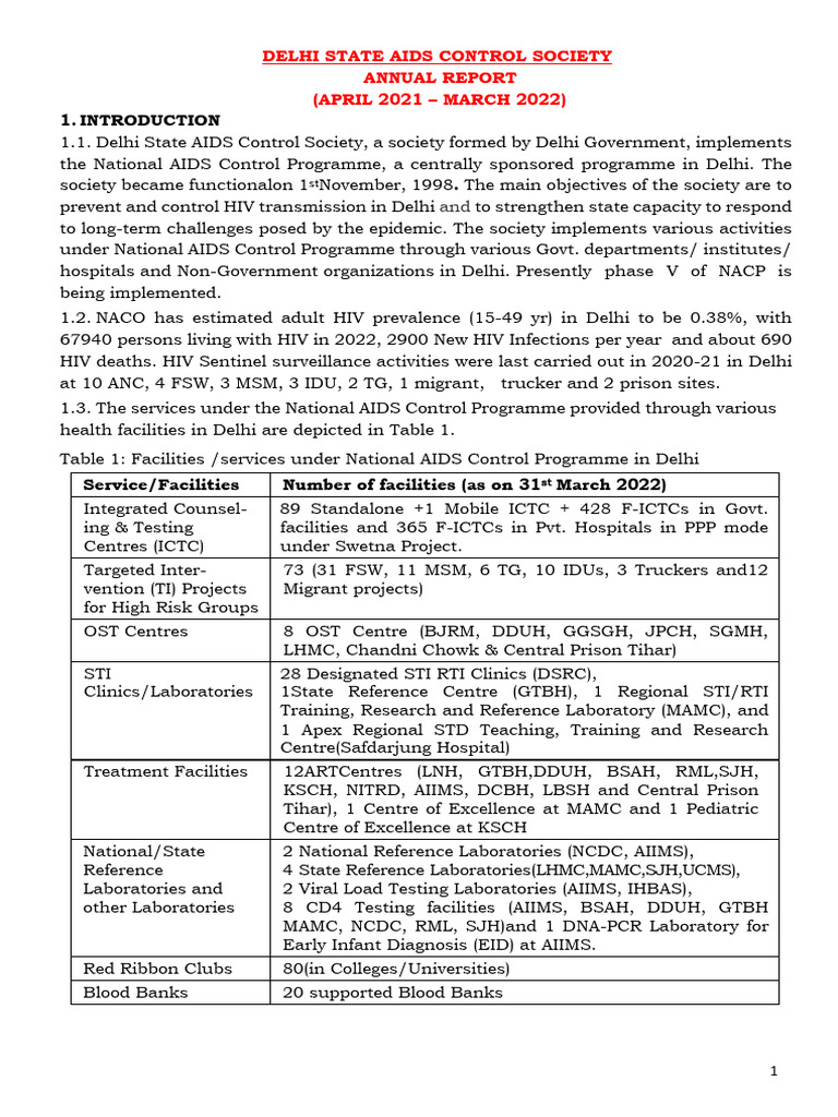 DSACS Annual Report 2021-2022v2 | PDF | Sexually Transmitted Infection ...