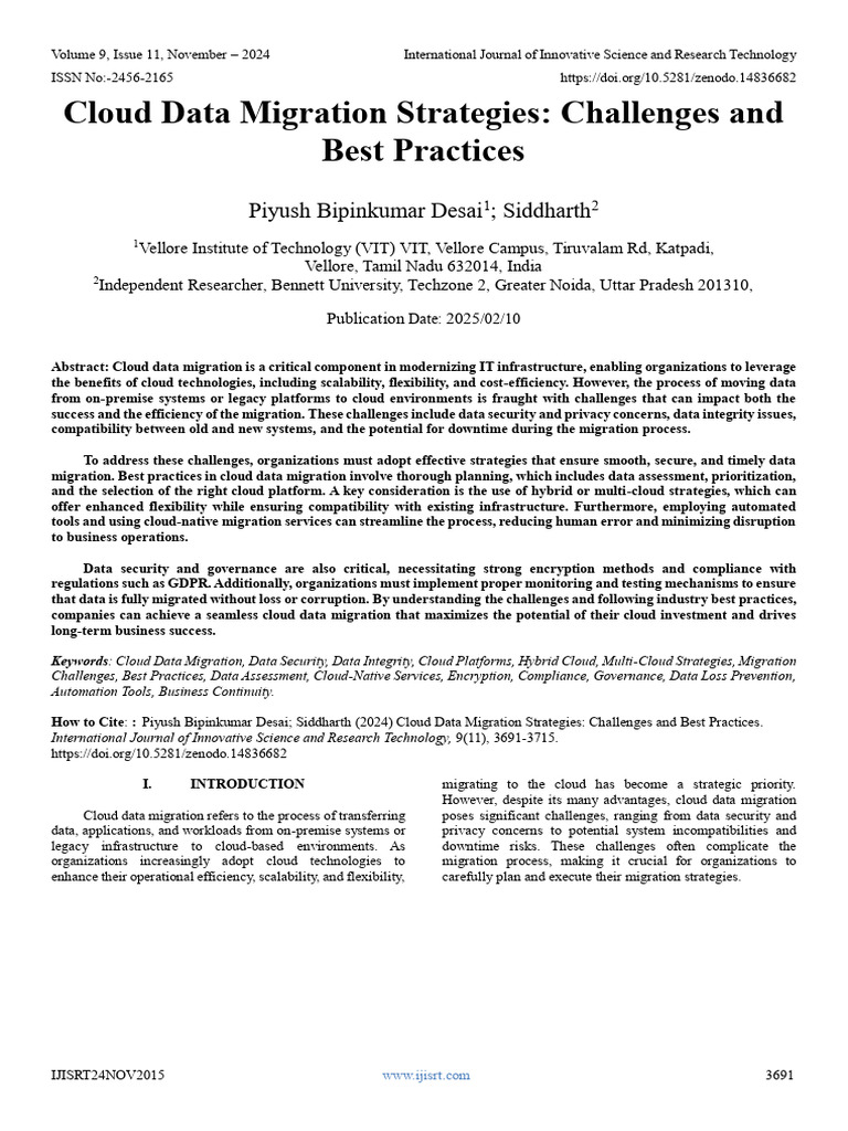 Cloud Data Migration Strategies: Challenges and Best Practices | PDF | Cloud Computing ...