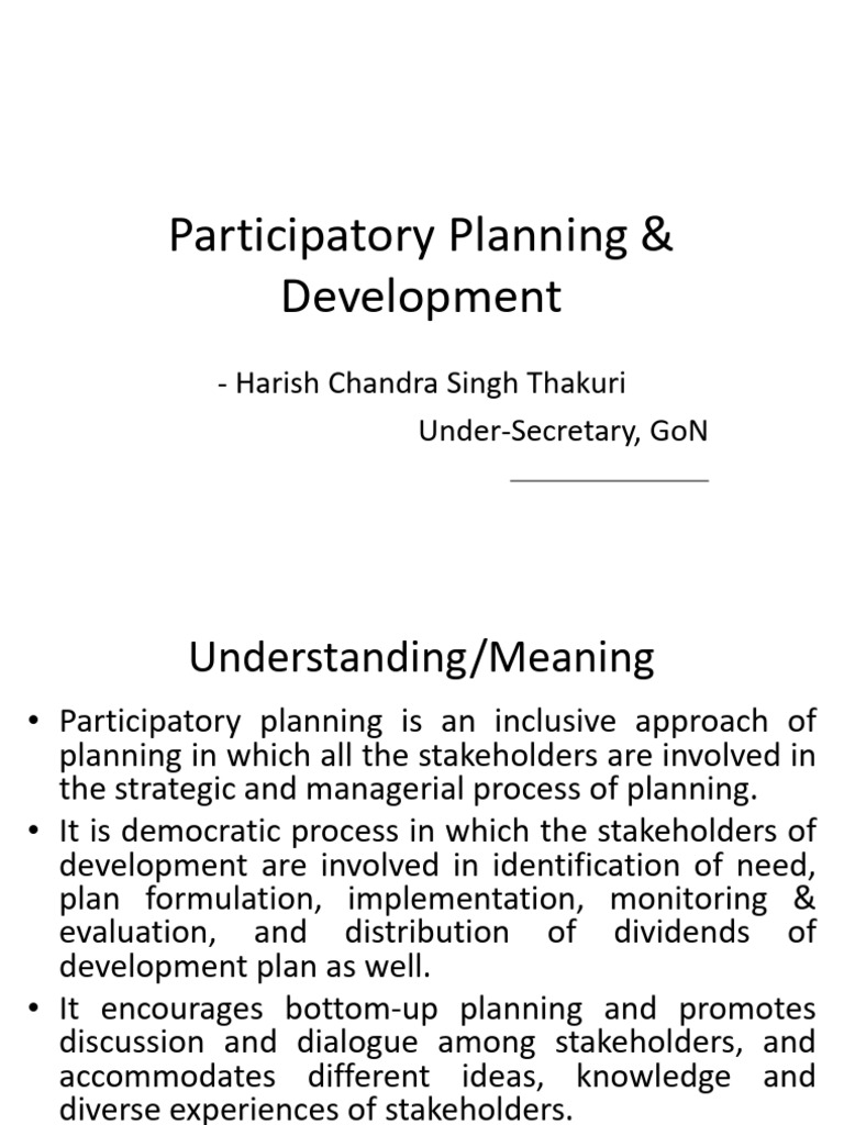 Participatory Planning & Development | PDF | Governance | Economies