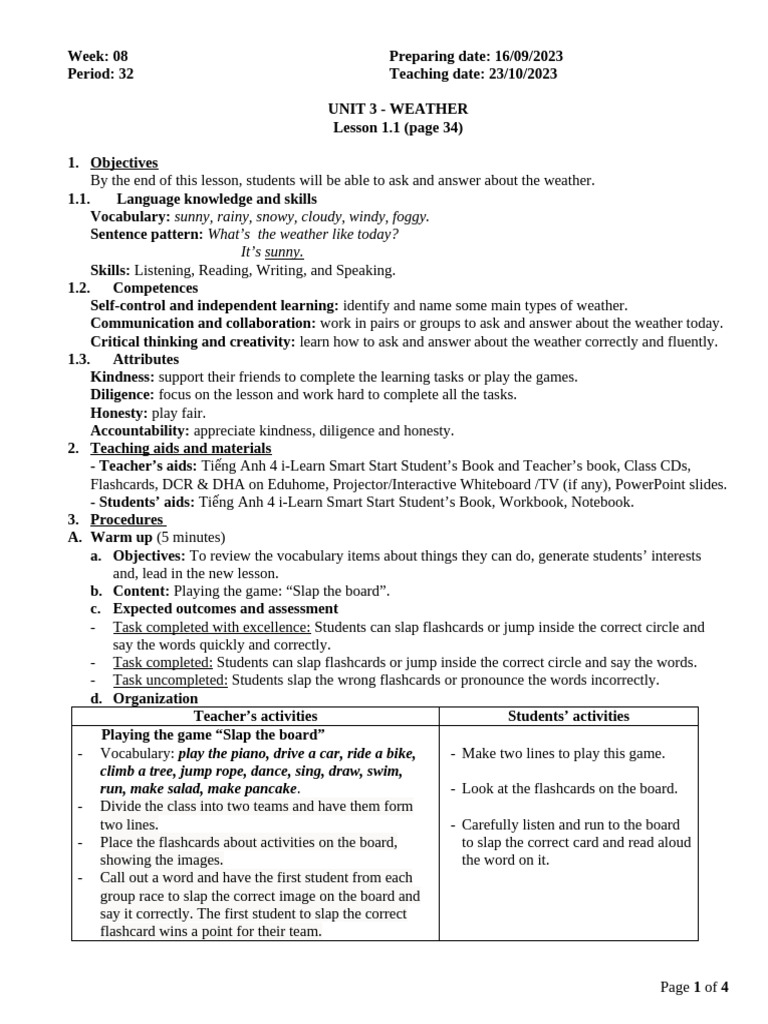 T8 - Unit 3 - Lesson 1.1 - Page 34 | PDF | Learning | Cognition