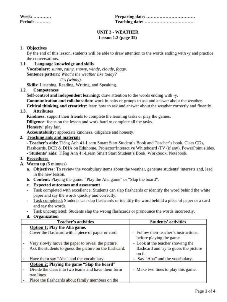 TA 4 iSS - Unit 3 - Lesson 1.2 - Page 35 | PDF | Stress (Linguistics ...