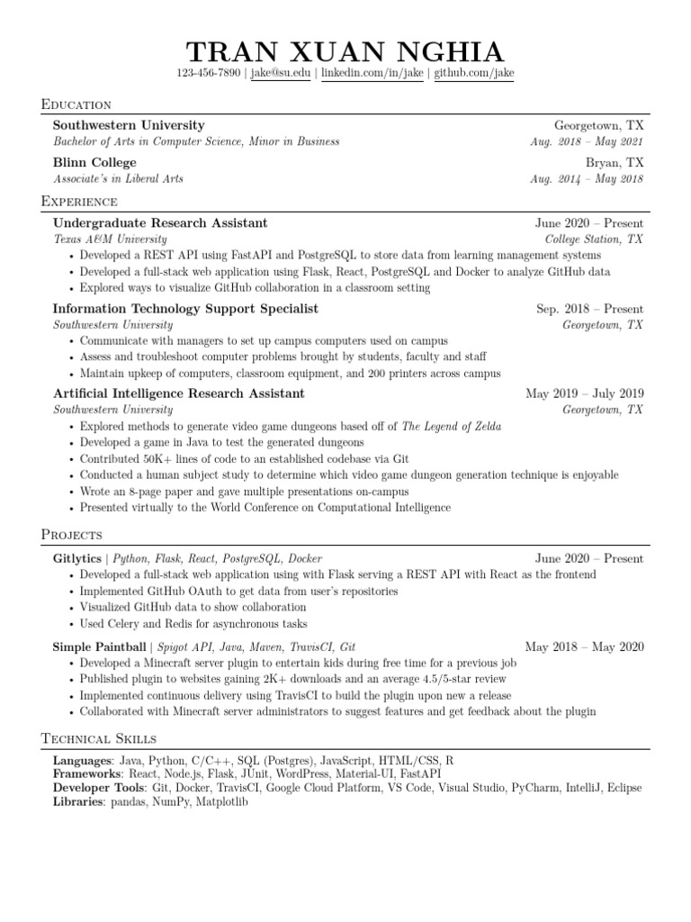 Jake_s_Resume | PDF | Postgre Sql | Information Technology
