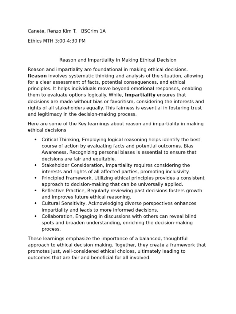 Reason& Impartiality | PDF