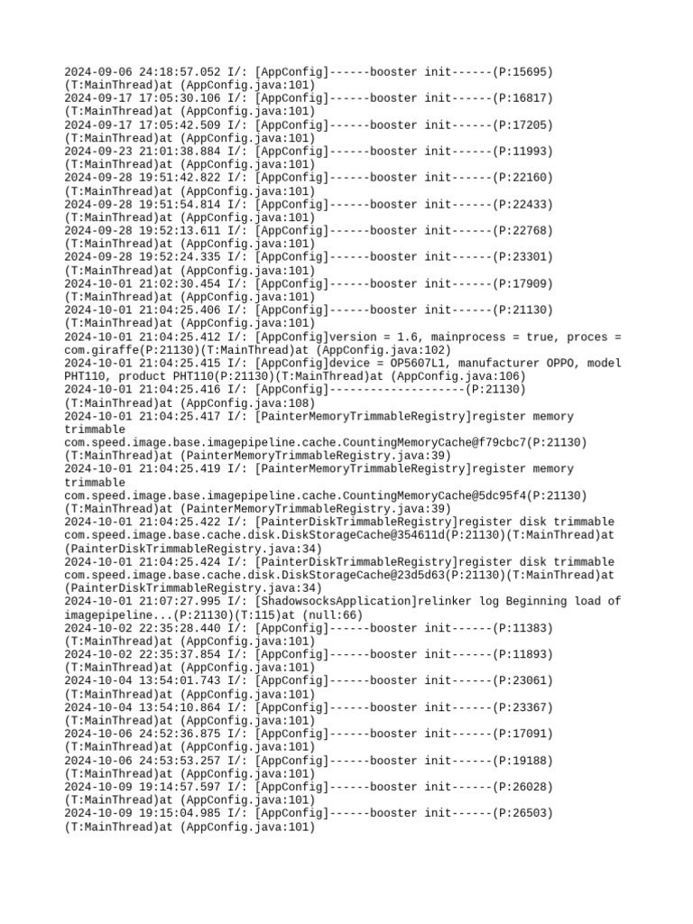 AppConfig Booster Initialization Logs | PDF