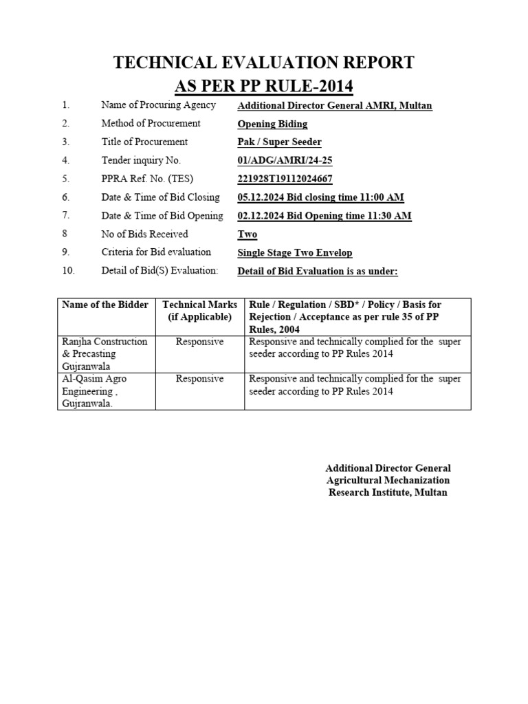 Technical Evaluation Report | PDF