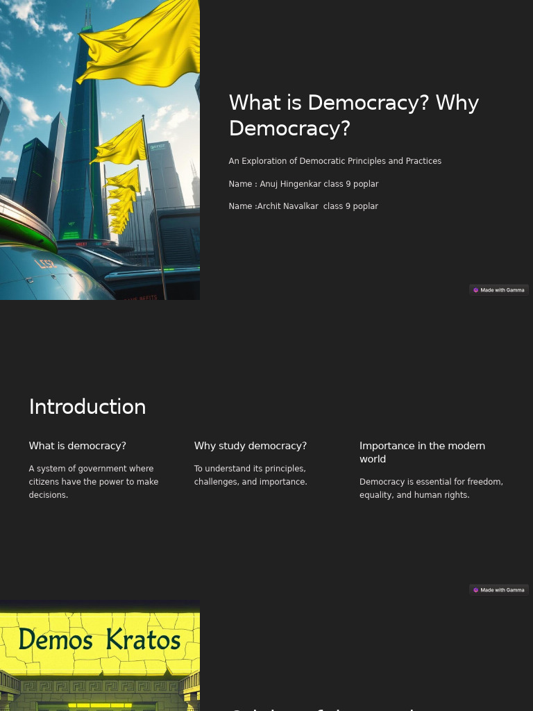 Understanding Democracy: Principles & Importance | PDF | Democracy ...