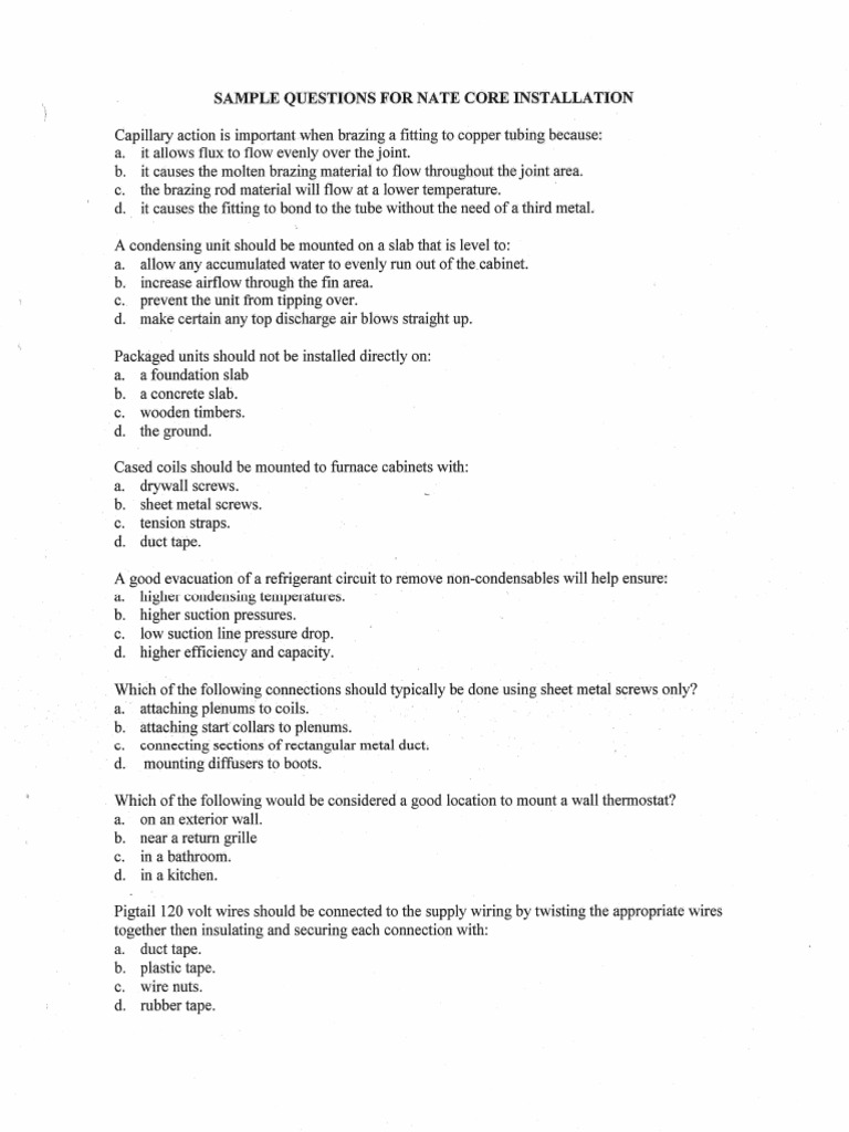 Sample Questions Core Install | PDF