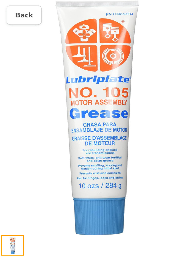 Amazon.com Lubriplate L0034-094 No. 105 Motor Assembly Grease, 10 Oz ...