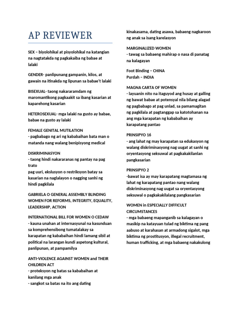 Ap Reviewer | PDF