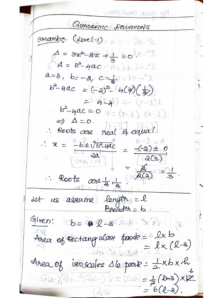 09 Centum Solutions X Quadratic Equations 3m, 5m and Case Study II | PDF
