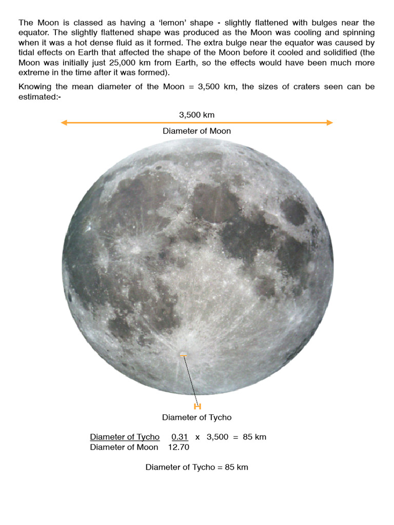 Moon's Unique Shape and Major Craters | PDF