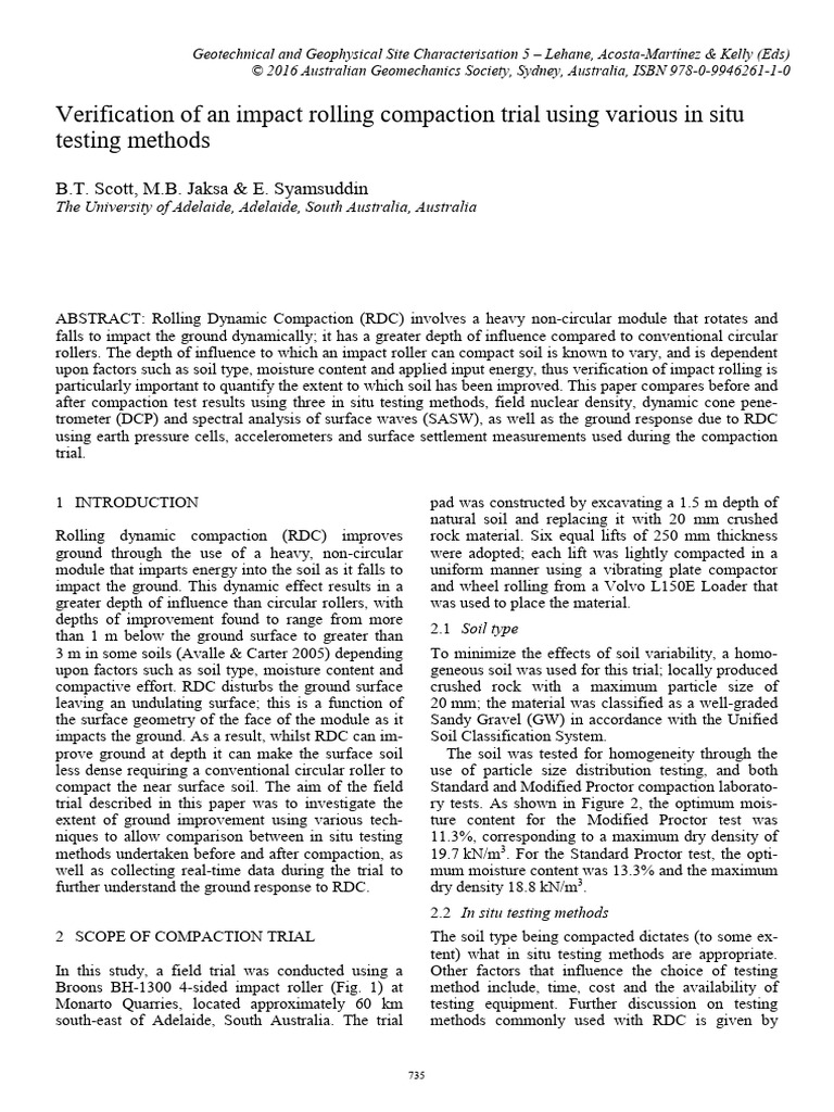 Rolling Dynamic Compaction Trial Results | PDF | Soil | Accelerometer