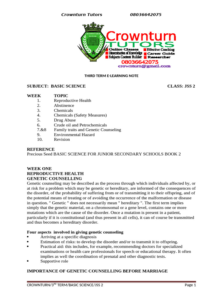 3RD TERM J2 BASIC SCIENCE | PDF | Cracking (Chemistry) | Breastfeeding