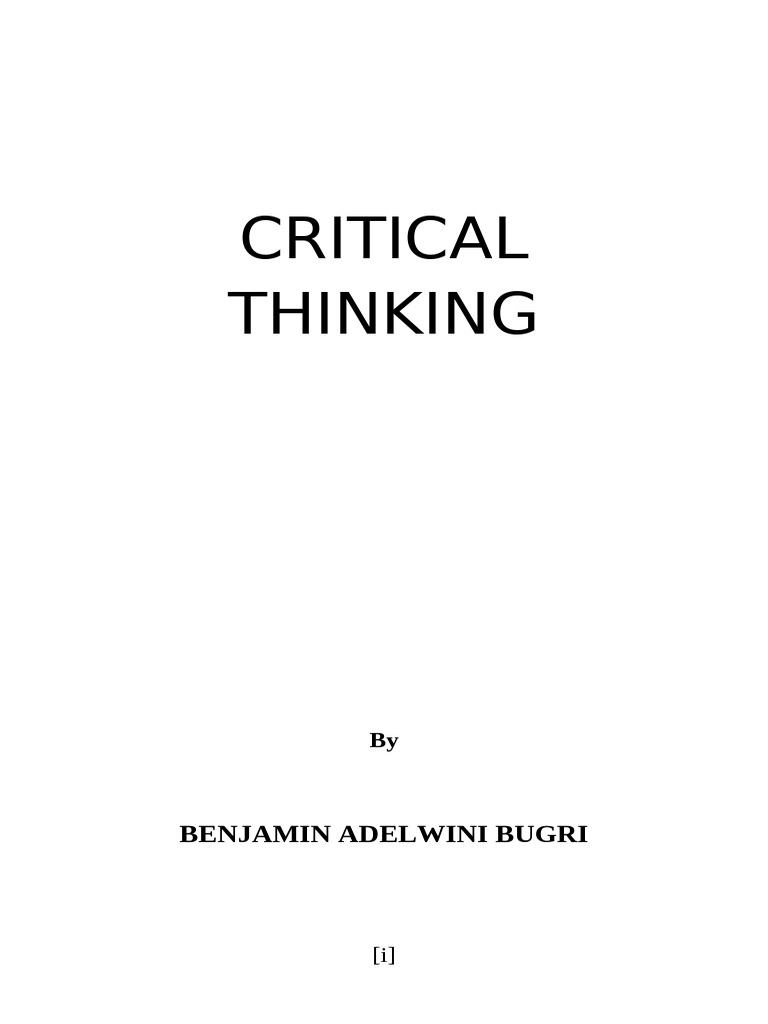 Critical Thinking 2 | PDF | Critical Thinking | Thought