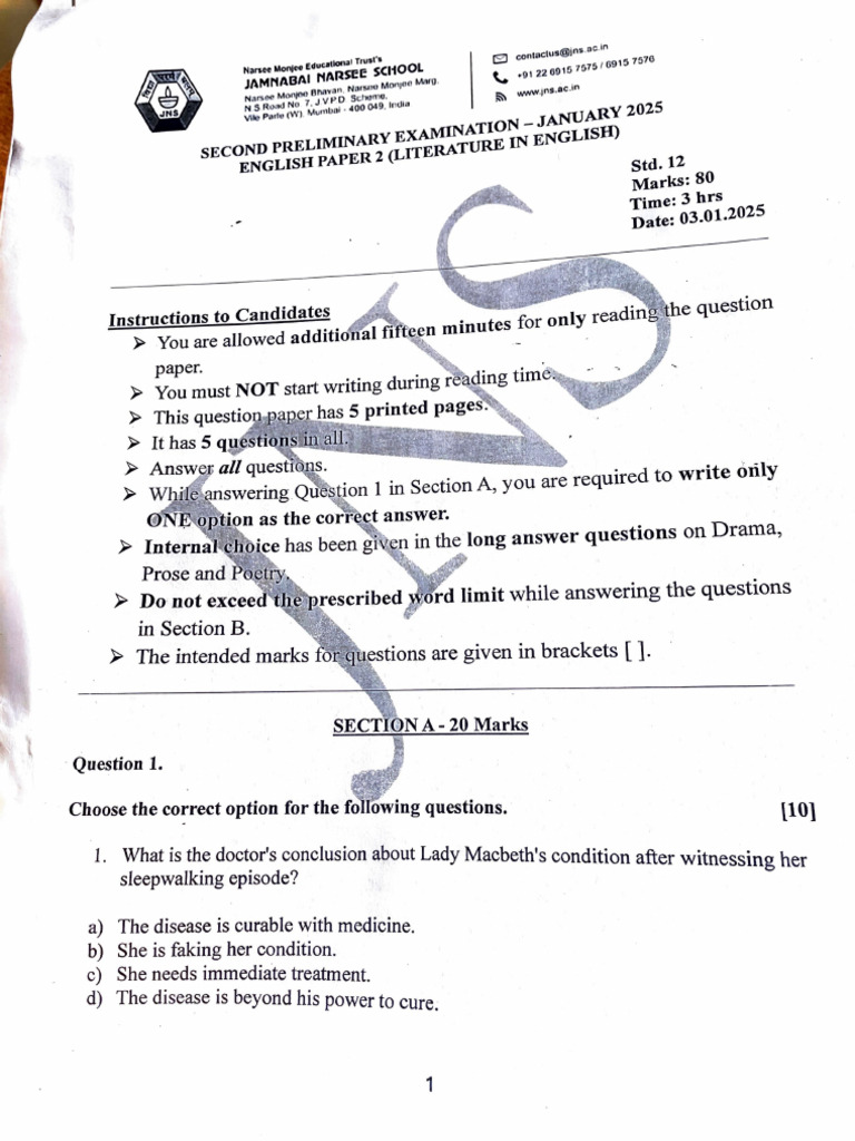 Eng Lit Prelim 2 | PDF