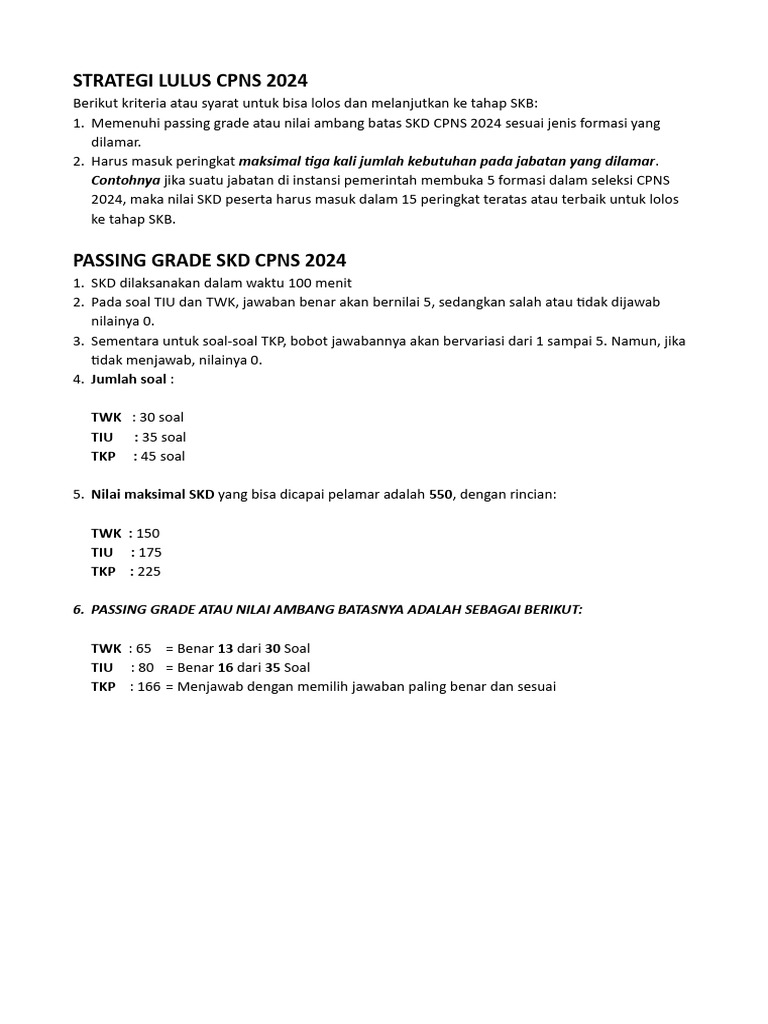 Strategi Lulus CPNS 2024 | PDF