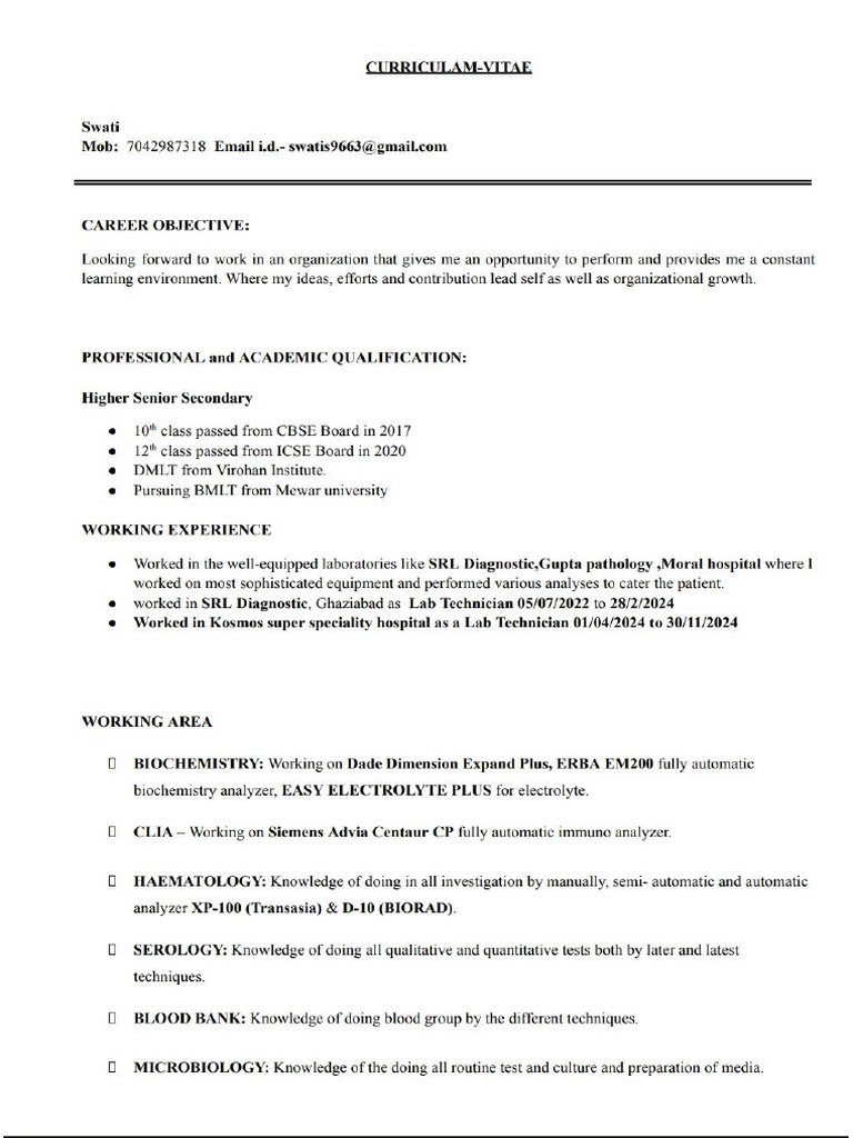 swati resume pdf | PDF