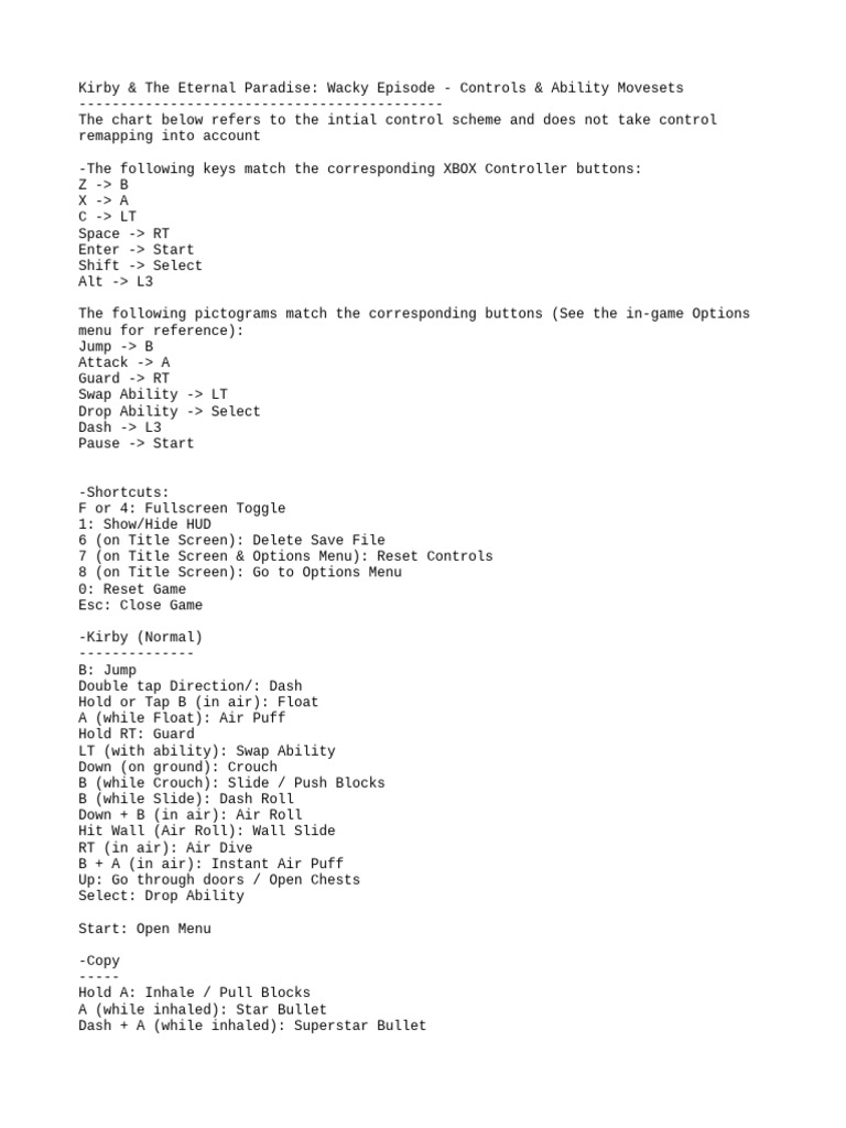 Controls & Ability Movesets | PDF