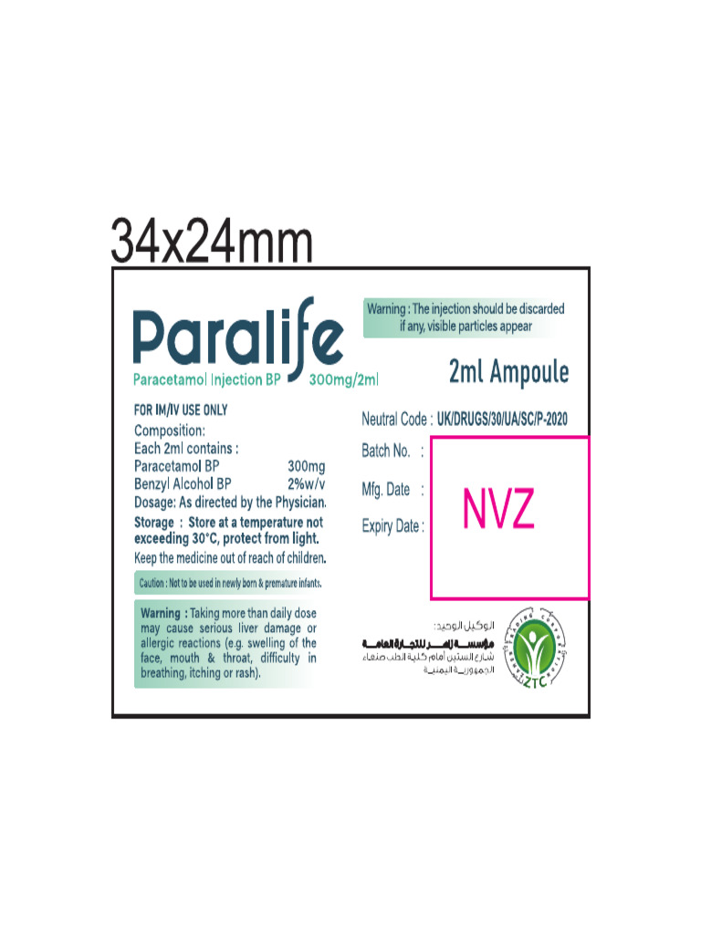 Paracetamol 2ml Injection | PDF