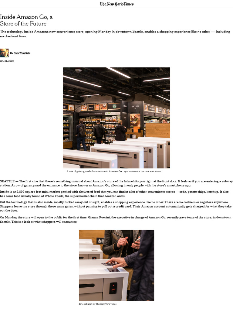 Inside Amazon Go: Future of Shopping | PDF | Point Of Sale | Retailing