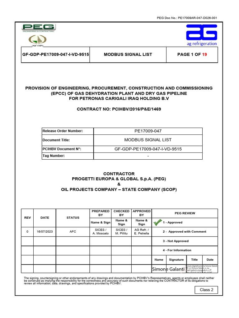 GF GDP Pe17009 047 I VD 9515 - 0 Modbus Signals List - Approved ...