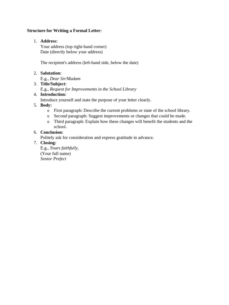 Writing a Formal Letter | PDF