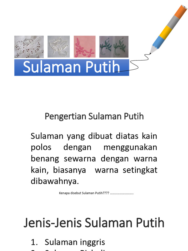 Jenis-Jenis Sulaman Putih | PDF