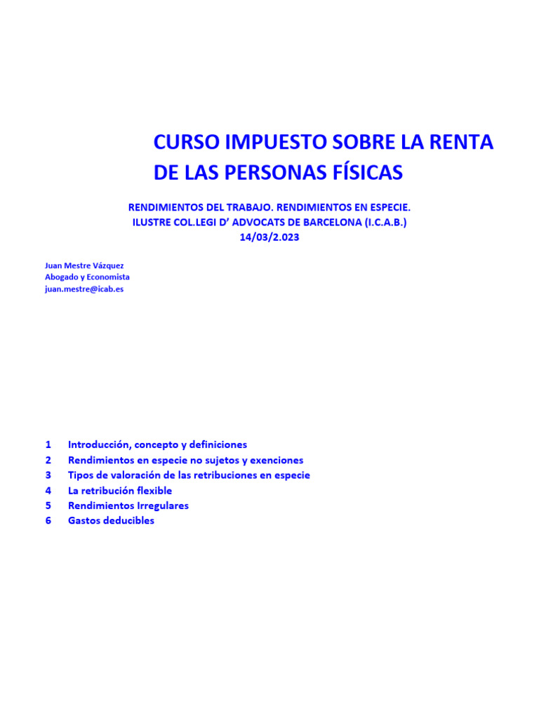 RENDIMIENTOS DEL TRABAJO IRPF 14 03 2023 | PDF | Pensión | Salario