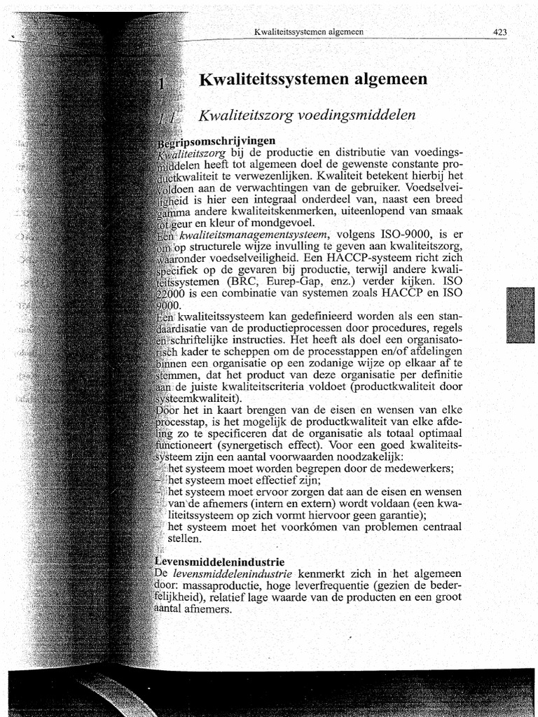 Kwaliteitszorg Voedingsmiddelen, Voedselveiligheid in Bedrijf 2008 | PDF