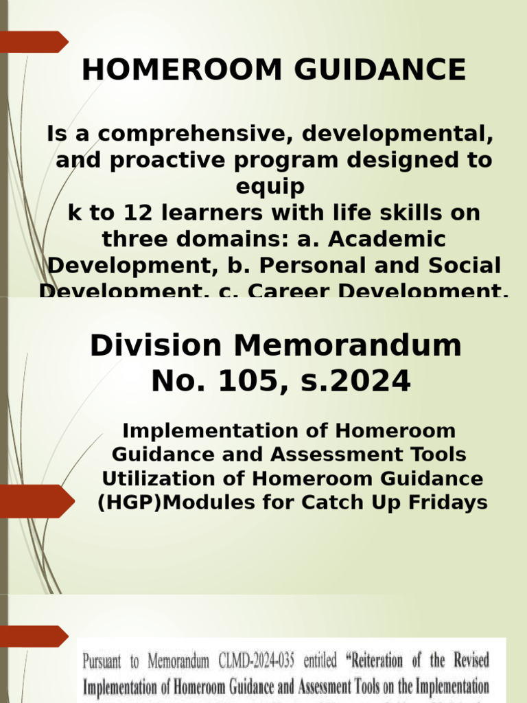 Homeroom Guidance | PDF