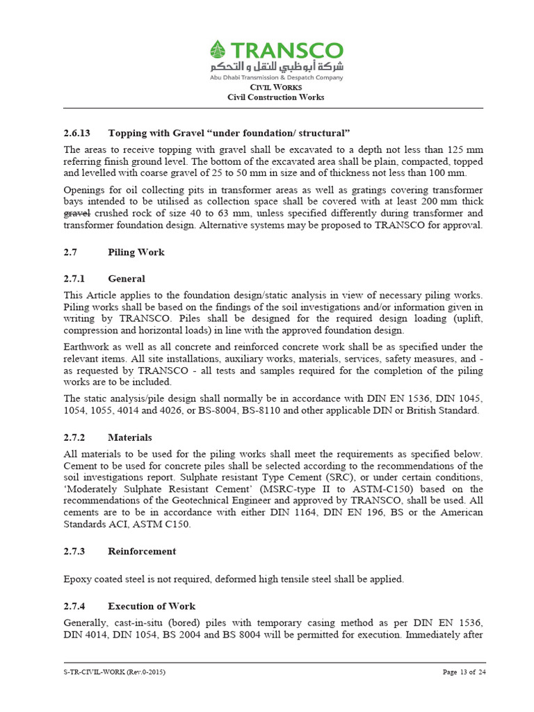 Piling Work Guidelines for Civil Projects | PDF | Deep Foundation ...