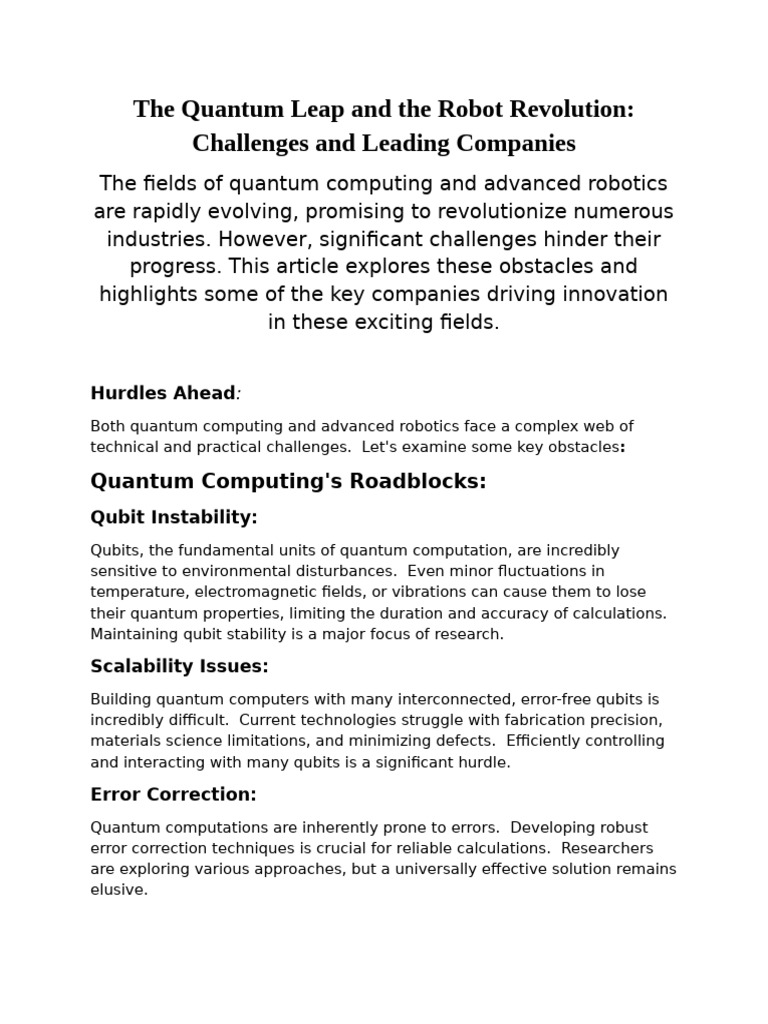 Zyle Josh Remata - AI and Quantum Computers | PDF | Quantum Computing | Artificial Intelligence