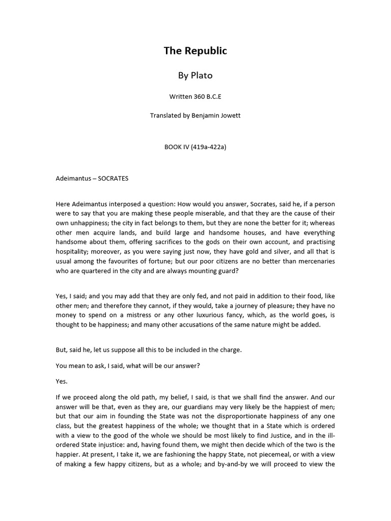 Happiness and Justice in Plato's Republic | PDF | Pleasure | Reason