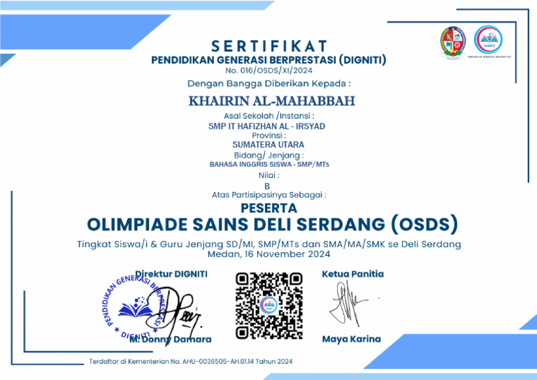 E - Sertifikat OSDS-922 | PDF