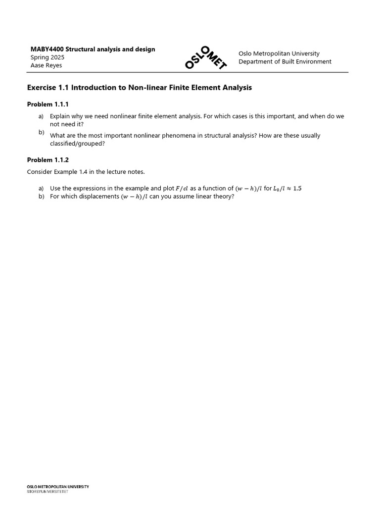 Non-linear Finite Element Analysis Guide | PDF