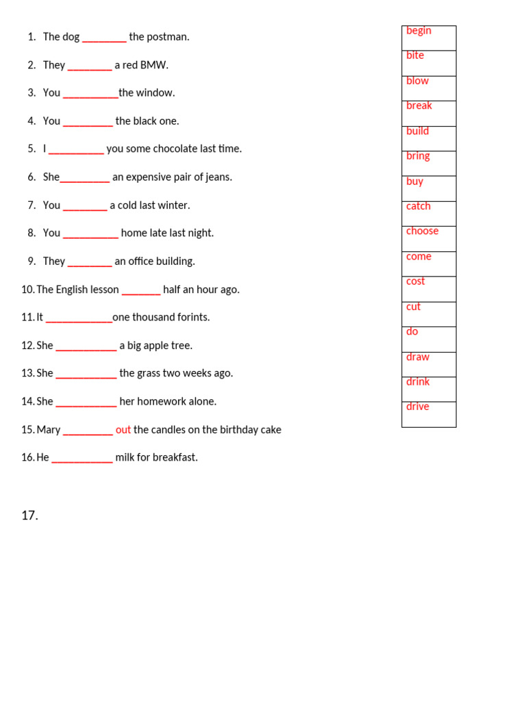 English Verb Practice Exercises | PDF