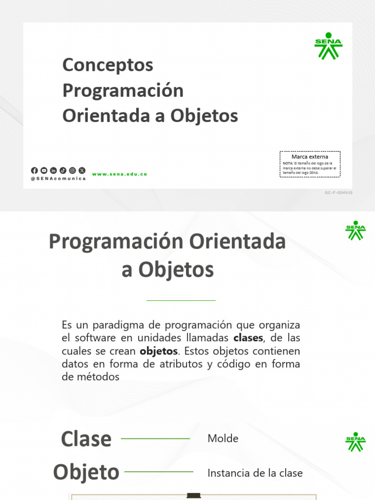 Conceptos Programación Orientada A Objetos | PDF | Objeto (informática) | Modelos de computación