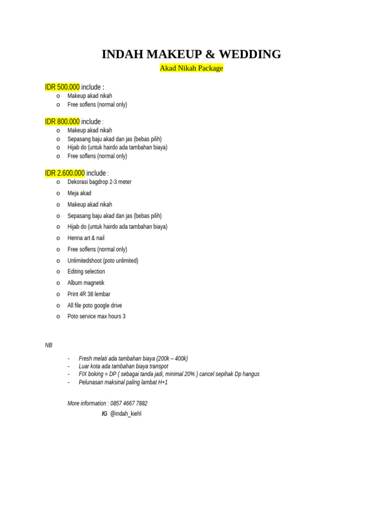1 Akad Nikah Package | PDF