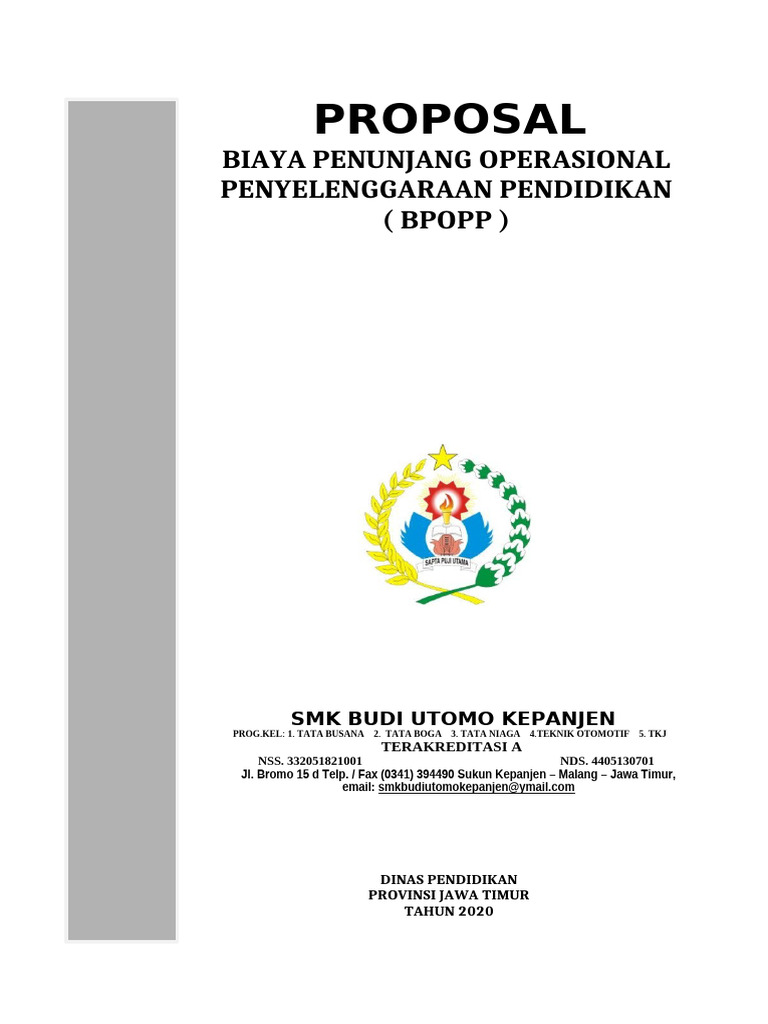 Proposal BPOPP SMK Budi Utomo | PDF