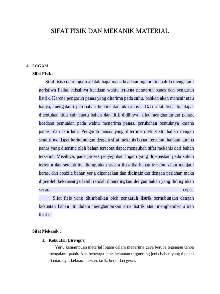 Sifat Fisik Dan Mekanik-Material | PDF
