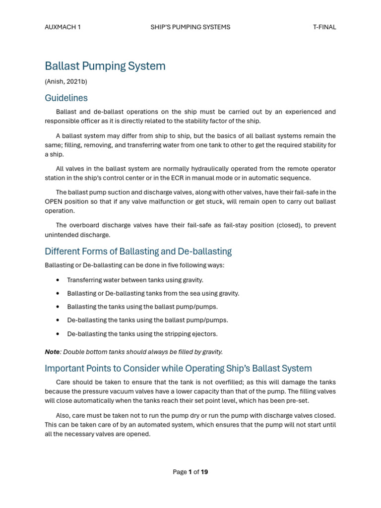 Ships Pumping Systems | PDF | Pump | Sewage Treatment