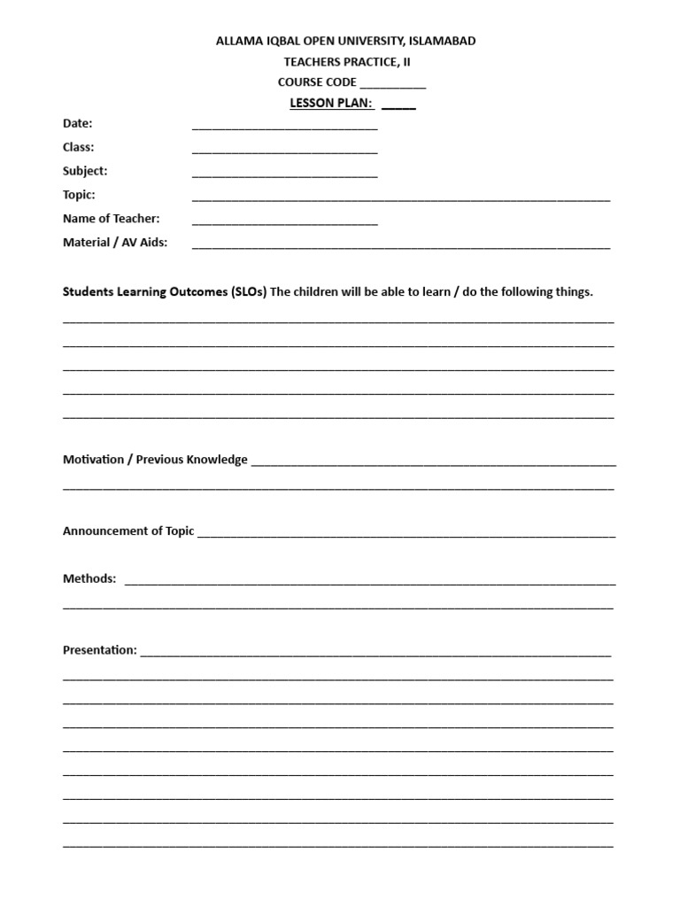 Lesson Plan Pattern 1 | PDF | Cognition | Behavior Modification